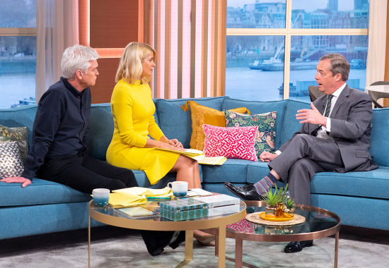Phillip Schofield Holly Willoughby Nigel Farage Editorial Stock Photo ...