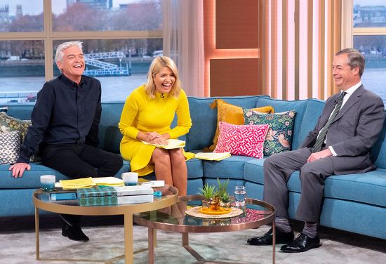 Phillip Schofield Holly Willoughby Nigel Farage Editorial Stock Photo ...