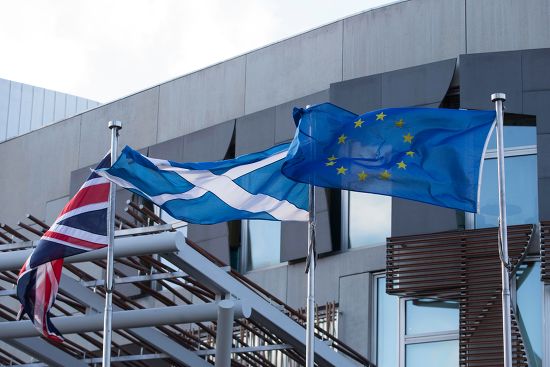 Flags United Kingdom Scotland European Union Editorial Stock Photo ...