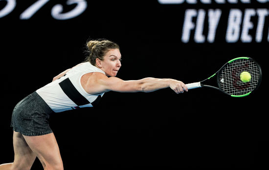 Simona Halep Action During Her Womans Editorial Stock Photo - Stock ...