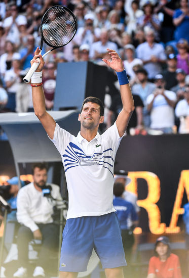 Novak Djokovic Celebrating Victory After His Editorial Stock Photo ...
