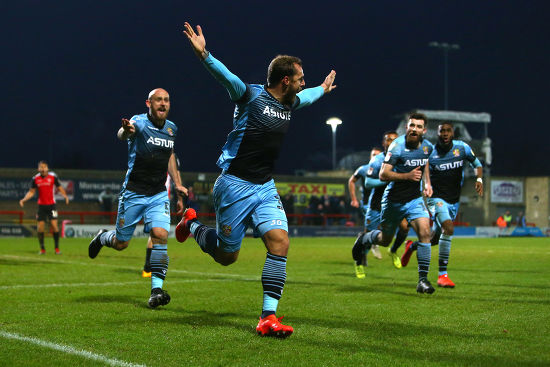 Luke Wilkinson Stevenage Celebrates Scoring Last Editorial Stock Photo ...