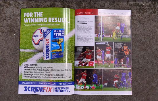Matchday Programme Screwfix Advertising Editorial Stock Photo - Stock ...