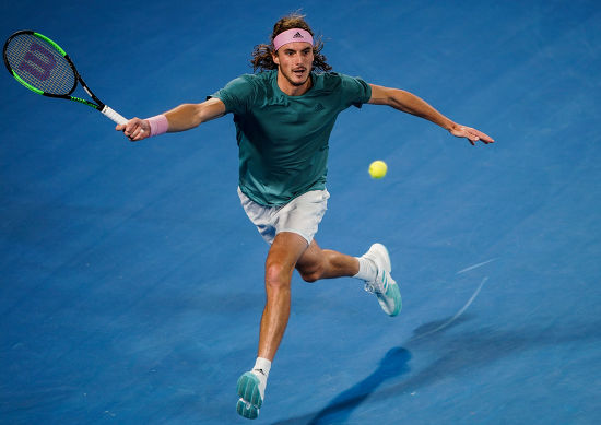 Stefanos Tsitsipas Action During His Mens Editorial Stock Photo - Stock ...