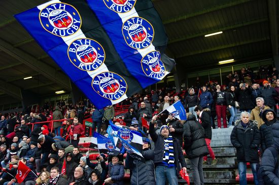 Bath Rugby Fan Crowd Waves Giant Editorial Stock Photo - Stock Image ...