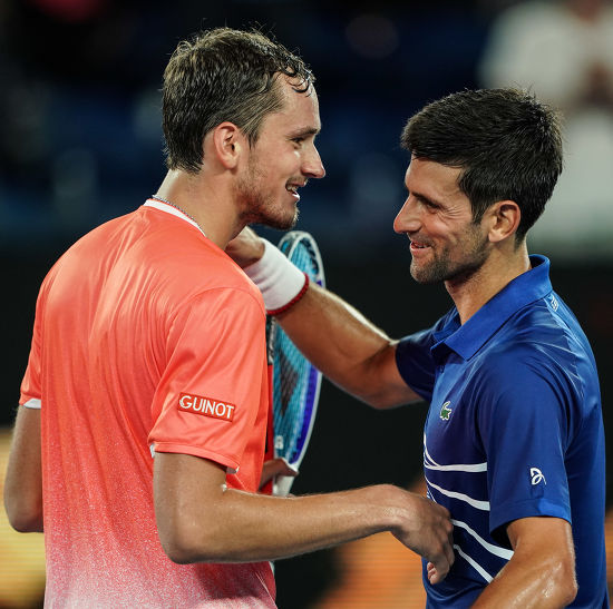Novak Djokovic Right Celebrating Victory After Editorial Stock Photo ...