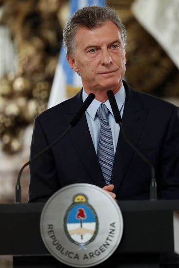 Argentinian President Mauricio Macri Delivers Press Editorial Stock ...