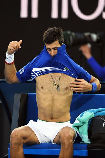 Novak Djokovic Serbia Changes His Shirt Editorial Stock Photo - Stock ...