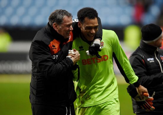 Dave Timmins Goalkeeping Coach Congratulates Goalkeeper Editorial Stock ...