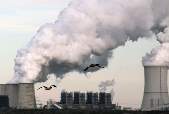 Geese Fly Over Lignitefired Power Station Editorial Stock Photo - Stock ...