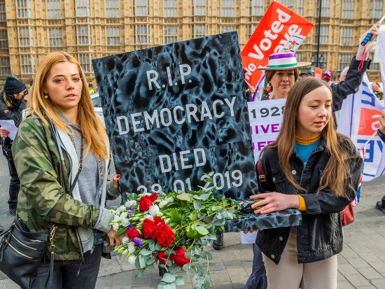 Tombstone Rip Democracy Written On Leads Editorial Stock Photo - Stock ...