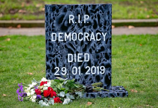 Rip Democracy Died Gravestone Outside Houses Editorial Stock Photo ...