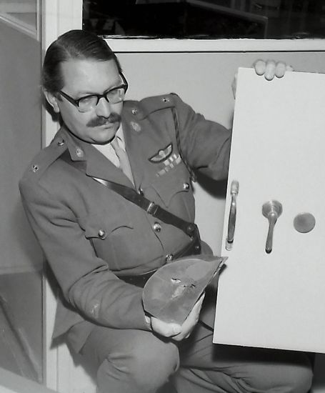 Army Officer Displays Chunk Gunmetal Stored Editorial Stock Photo ...