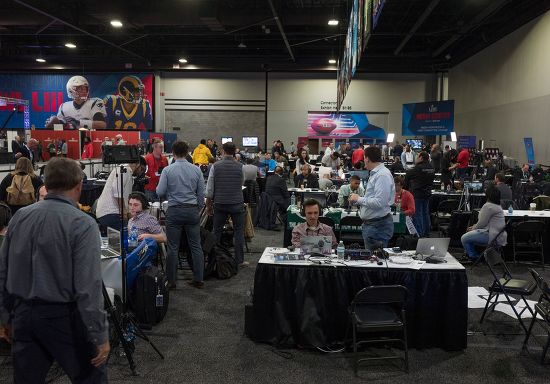 Very Busy Radio Row Superbowl Media Editorial Stock Photo - Stock Image ...