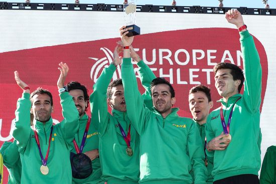 Spanish Team Atletismo Bikila Podium After Editorial Stock Photo ...