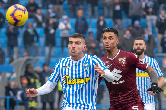 Alberto Paloschi Spal Armando Izzo Torino Editorial Stock Photo - Stock ...