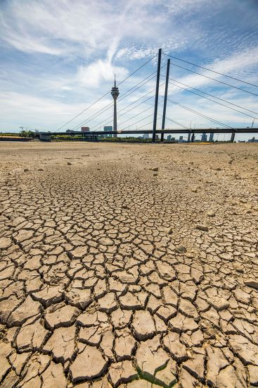 Rhine Near Duesseldorf Extreme Low Water Editorial Stock Photo - Stock ...