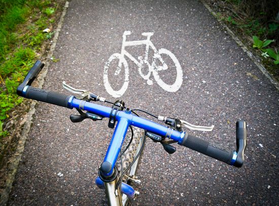 Bicycle Handlebars Cycle Path Sign United Editorial Stock Photo - Stock ...