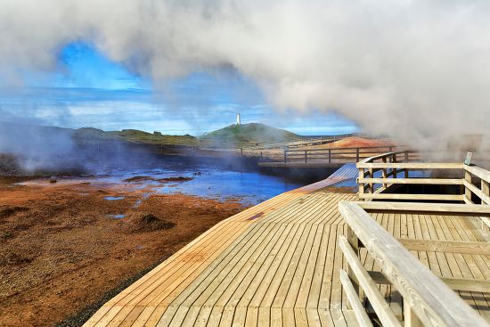Wooden Walkway High Temperature Area Near Editorial Stock Photo - Stock ...