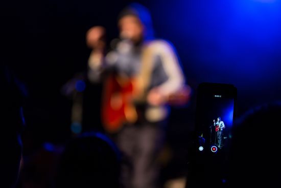 Concertgoer Takes Photo Iphone Concert Swiss Editorial Stock Photo ...