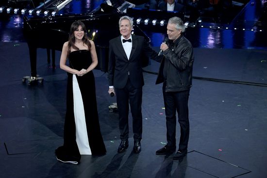 Andrea Bocelli Claudio Baglioni Virginia Raffaele Editorial Stock Photo ...