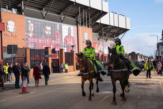 General View Anfield Home Liverpool Police Editorial Stock Photo ...
