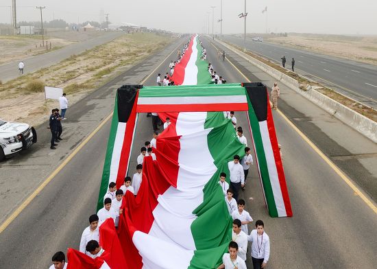 Kuwaiti School Students Carry March 2019meterlong Editorial Stock Photo ...