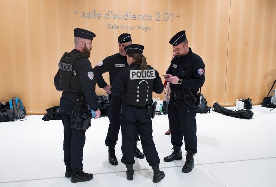 Police Stands By People Queue Enter Editorial Stock Photo - Stock Image ...