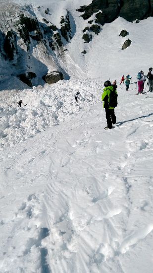 Rescue Crews Work On Avalanche Site Editorial Stock Photo - Stock Image ...