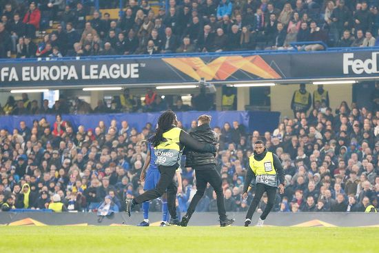 Chelsea Fan Runs On Pitch Chased Editorial Stock Photo - Stock Image ...