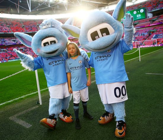 Manchester City Mascots Before Start Match Editorial Stock Photo ...