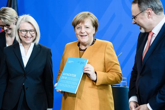 German Chancellor Angela Merkel C Poses Editorial Stock Photo - Stock ...