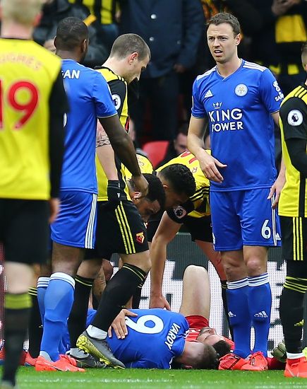 Jamie Vardy Leicester Ben Foster Watford Editorial Stock Photo - Stock ...