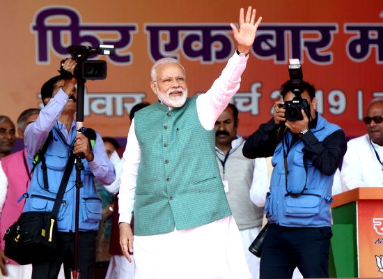 Prime Minister Narendra Modi Seen Waving Editorial Stock Photo - Stock ...