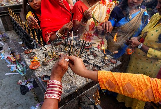 Hindu Devotees Burning Incense During Maha Editorial Stock Photo ...