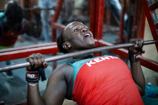 Mercy Obiero Benchpresses During Her Weightlifting Editorial Stock ...