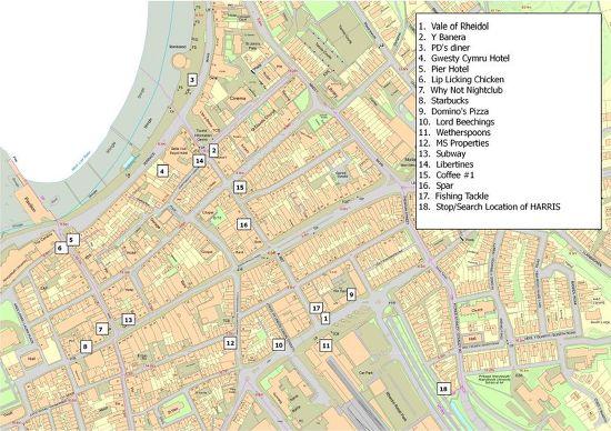 Map Aberystwyth Showing Hotel Location Editorial Stock Photo - Stock ...