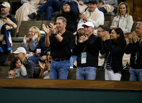 Larry Ellison Watches Match Between Novak Editorial Stock Photo - Stock ...