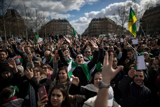 Members Algerian Community Paris Protest Against Editorial Stock Photo ...