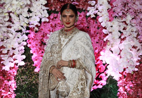 Bollywood Actress Rekha Poses She Arrives Editorial Stock Photo - Stock ...