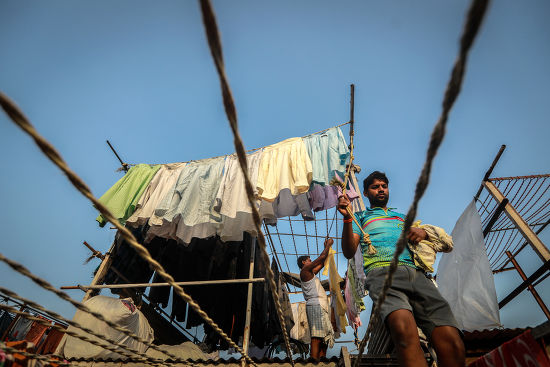 Indian Dhobi Washerman Hangs Washed Clothes Editorial Stock Photo ...