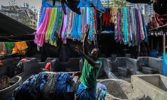 Indian Dhobi Washerman Hangs Washed Clothes Editorial Stock Photo ...