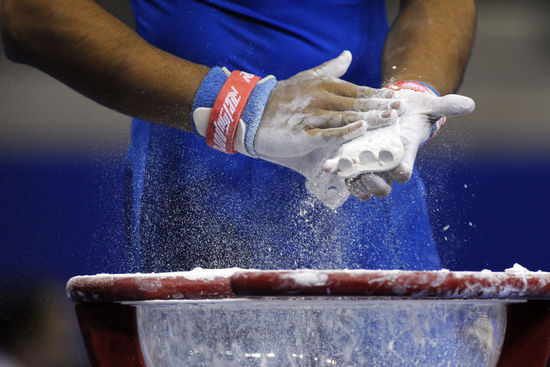 Gymnast Chalking His Hands During Mens Editorial Stock Photo - Stock ...