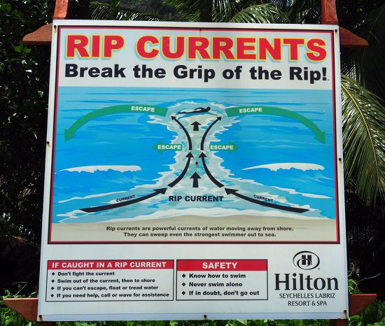 Rip Current Warning Sign La Passe Editorial Stock Photo - Stock Image ...