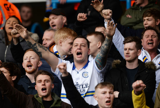 Leeds United Fans Cheer On Their Editorial Stock Photo - Stock Image ...