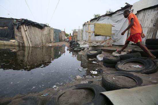 Child Passes By Watercourse Slum Abidjan Editorial Stock Photo - Stock ...