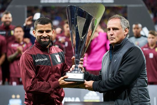 Tomas Rincon Venezuela Receive Trophy After Editorial Stock Photo ...
