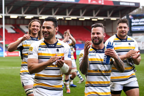 Ben Francois Hougaard Worcester Warriors Celebrate Editorial Stock ...