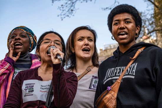 Group Women Seen Shouting Slogans During Editorial Stock Photo - Stock ...