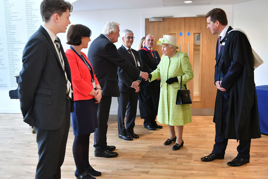 Queen Elizabeth Ii Meets Staff During Editorial Stock Photo - Stock ...